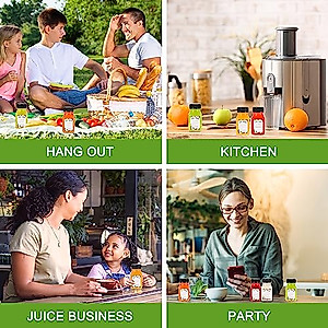 Moretoes 20pcs 4oz Small Juice Bottles Mini Plastic Bottles for Liquids, Empty Ginger Bottles with Caps Reusable Water Containers with Tamper Proof Lids Black for Milk Smoothies and Other Beverages