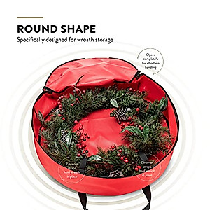 Zober Extra Large Premium Christmas Wreath Storage Bag 48” - Dual Zippered Storage Container & Durable Handles, Protect Artificial Wreaths - Holiday Xmas Bag Made of Tear Proof 600D Oxford