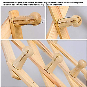 2 Pack10 Hook Coat Hooks, Wooden Expanding Accordion Style Wall Mounted Hook,Wooden Pegs Folding Wall Hanger Stand for Cap,Belt,Umbrella,Coffee Mug,Keys, Home Organization Storage Rack, Storage Holder