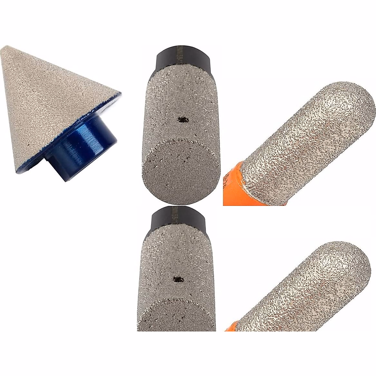 Diamond Beveling Chamfer Bit 3/16" to 1-1/2" and 20mm (3/4") 25mm 1 Inch Diamond Flat end and Ball end Finger Milling Bit for Granite Marble Porcelain Stone Holes Trimming Countersink Drill Enlarge