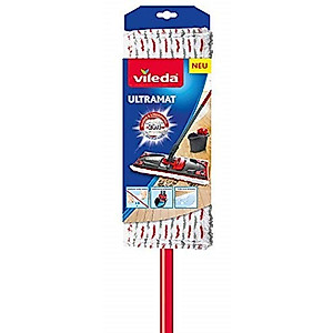 Vileda Ultramax Power 155743 2-in-1 Metal/Black Red Micro-Fibre Flat Mop Cleaning System (14 x 35 x 150cm)