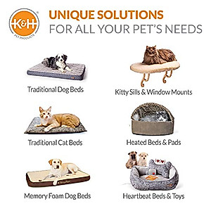 K&H Pet Products Self-Warming Lounge Sleeper Dog and Cat Bed, Heat Reflecting Liner, Machine Washable, Sage/Tan Small 16 X 20 Inches