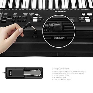 Imelod Digital Piano and Keyboard Sustain Pedal for Yamaha,Roland,Casio,Korg,Behringer,Moog - Universal Foot Pedal Black