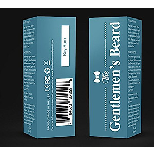 The Gentlemen's Beard Premium Bay Rum Beard Oil - Conditioner Softener - All Natural - Softens, Strengthens and Promotes Beard & Mustache Growth - Leave In Conditioner Moisturizes Skin