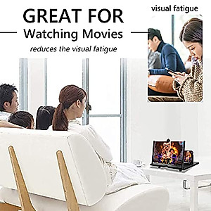 14 Inch Phone Screen Magnifier, Foldable HD Screen Magnifier Stand for Cell Phone, Screen Amplifier Fit for All Smartphone Black