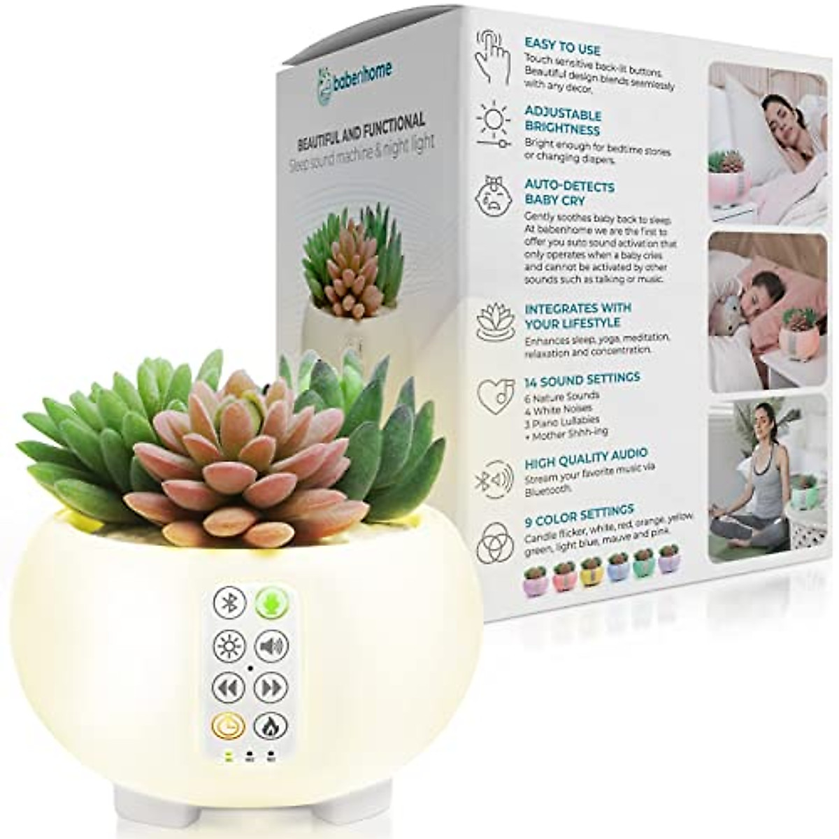 【3 in 1】White Noise Sound Machine for Sleep Adults Kids Baby – White Noise Machine for office privacy & noise canceling - Pink and Brown Noise, Lullaby’s and Nature Sleep Sounds for Deep Restful Sleep