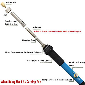 Wood Burning Kit, Wood Burning Tool Adjustable Temperature Woodburning Pyrography Pen Kit for Adults 46 Pcs