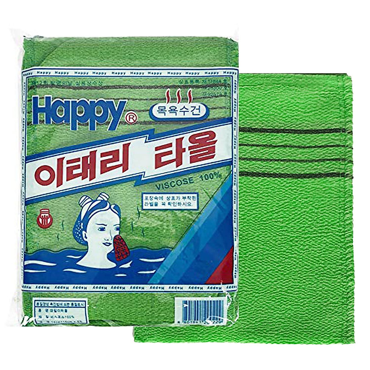 GOLDSANGSA-Korean Bath Towel Washcloth 20pcs/Body Scrub Genuine Exfoliating Bath Mitten Remove Dead Skin(Green)