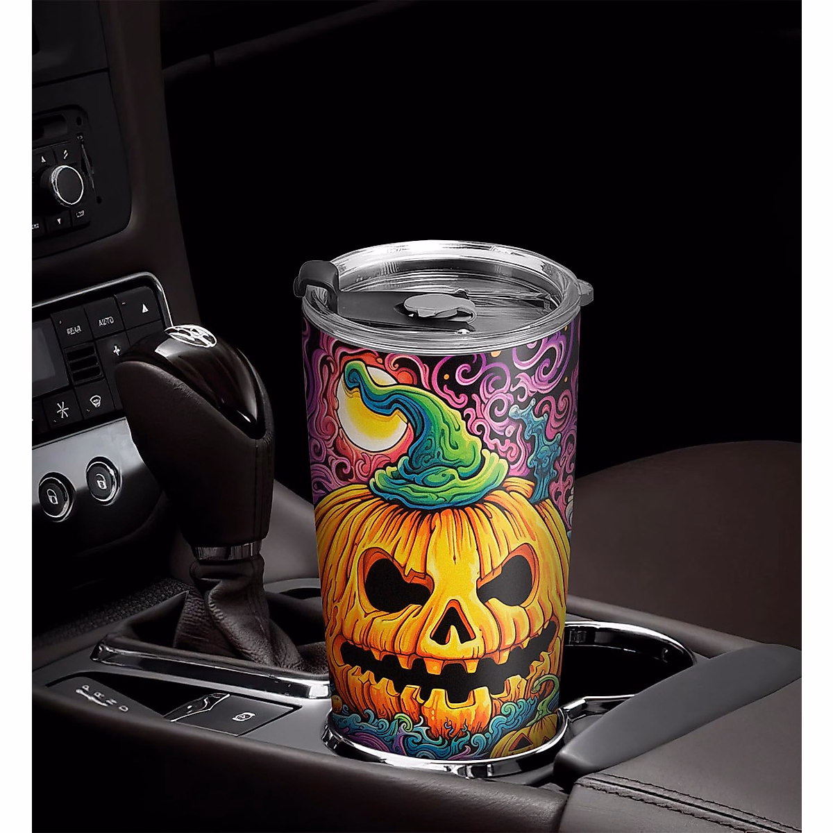 ORCAE 20oz Halloween Pumpkin Ghost Tumbler, Boo Boo Ghost, Trick or Treat, Halloween Gifts, Coffee Thermos, Stainless Steel Double Wall Vacuum Insulated Coffee Mug, Travel Cup with Lid - H