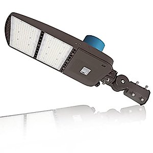LED Parking Lot Lights with Dusk to Dawn Photocell 300 Watt, (1000W MH/HPS Equiv.) 5000K 42000LM Dimmable UL/DLC Certified LED Shoebox Lights Slip Fitter Mount