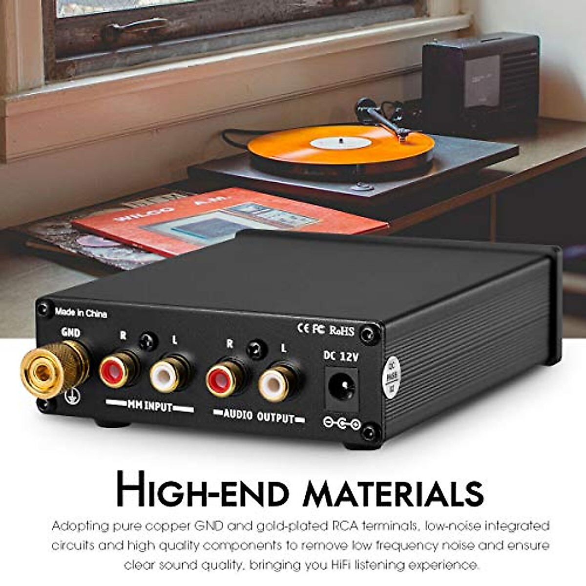 MM Phono Preamplifier, Hi-Fi Turntable Preamp for Home Audio/Record Player/Stereo Amplifier/Active Speaker [Nobsound T3]