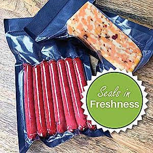 50 Pint 6" X 10" FoodVacBags Black & Clear Vacuum Sealer Storage Bags/Pouches, BPA Free, Perfect for Sous Vide and FoodSaver