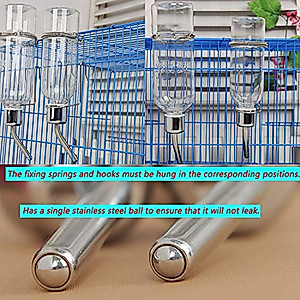 Semetall 180ml/6oz Hanging Automatic Water Feeder for Birds,Hamster,Guinea Pigs,Chinchilla,Parrot and Other Small Animals