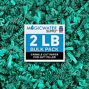 MagicWater Supply Crinkle Cut Paper Shred Filler (2 LB) for Gift Wrapping & Basket Filling - Teal