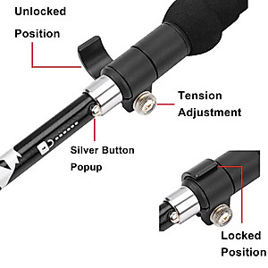 A ALAFEN Walking Stick - Collapsible Trekking Pole for Men and Women,7075 Aluminum Hiking Stick for Seniors, Black 1PC