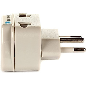 OREI US to Brazil Plug Adapter - Type N Travel Adapter for Brazil - Universal 2 in 1 - CE Certified - RoHS Compliant - White (DB-11C)