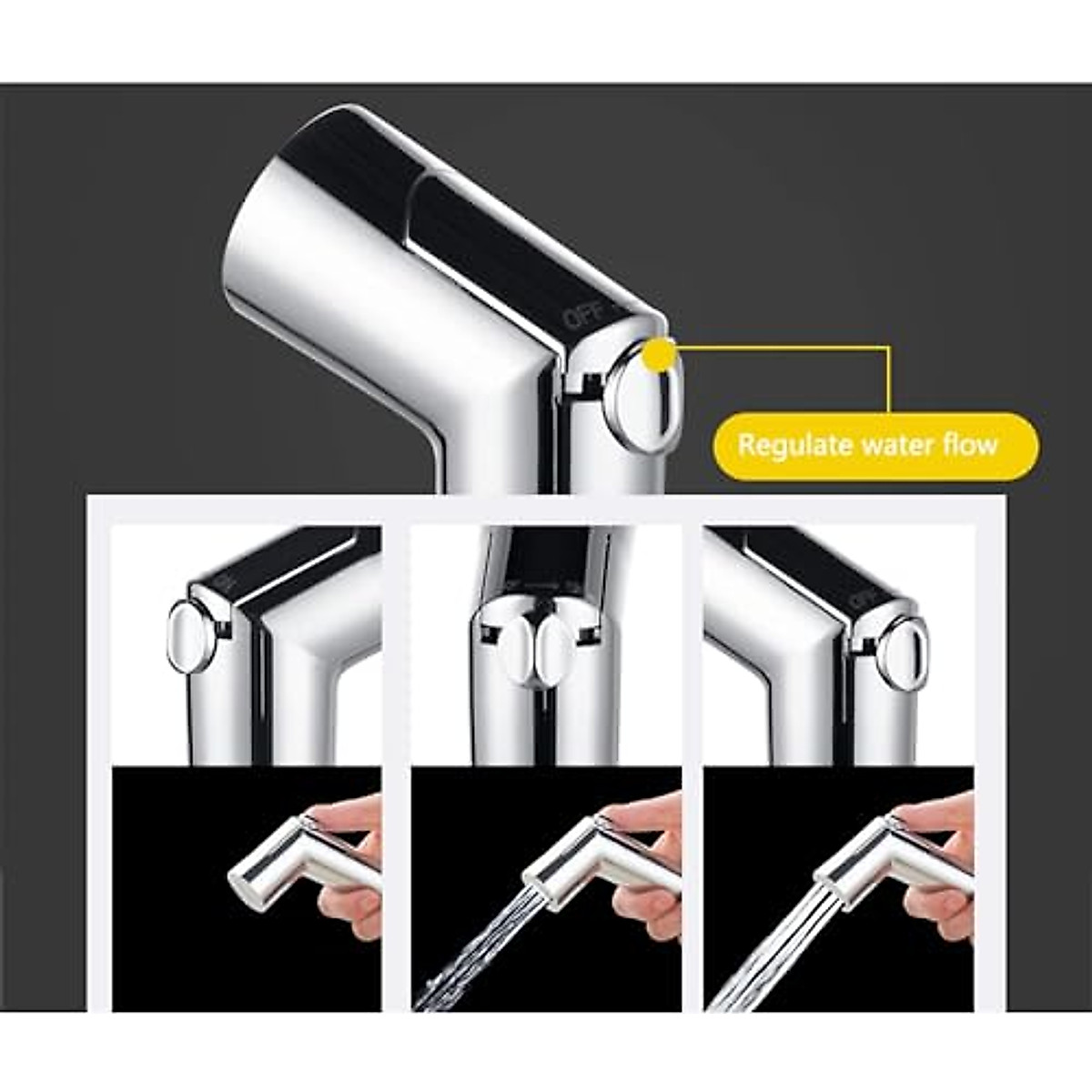 Toilet Bidet Kit - Handheld Bidet Sprayer - Chrome Toilet Shower Head with Hose and Holder Wall Mounted Toilet Shower Kit, for Personal Hygiene, Toilet Cleaning,A