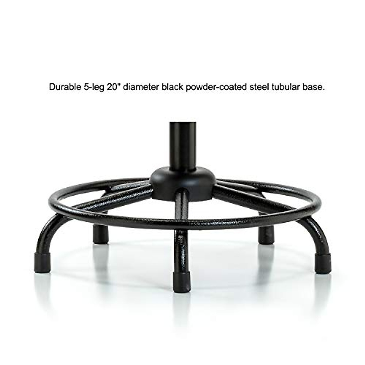 Perch Ergonomic Industrial Chair with Handle and Stationary Caps, Workbench Height