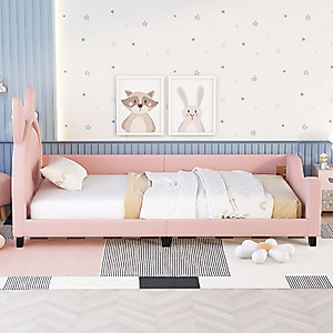 Morhome Full Size Platform Bed Frame with 2 Storage Drawers, Upholstered Wooden Slats Support, No Box Spring Needed, Easy Assembly