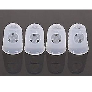 Guitar Fingertip Protectors Silicone Finger Guards For Ukulele (white)