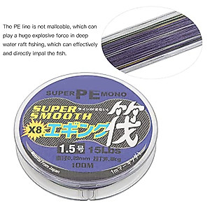 Fishing Line, High Strength PE Fishing Wire Strong Water Cutting Standard Line Diameter Long Service Life Soft for Fishing(1.5)