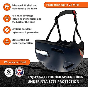 XNITO Bike Helmet with LED Lights - Urban Bicycle Helmet for Adults, Men & Women - CPSC & NTA-8776 Dual Certified - Class 3 E-Bikes, Scooters, Onewheel, Commuter, Mountain