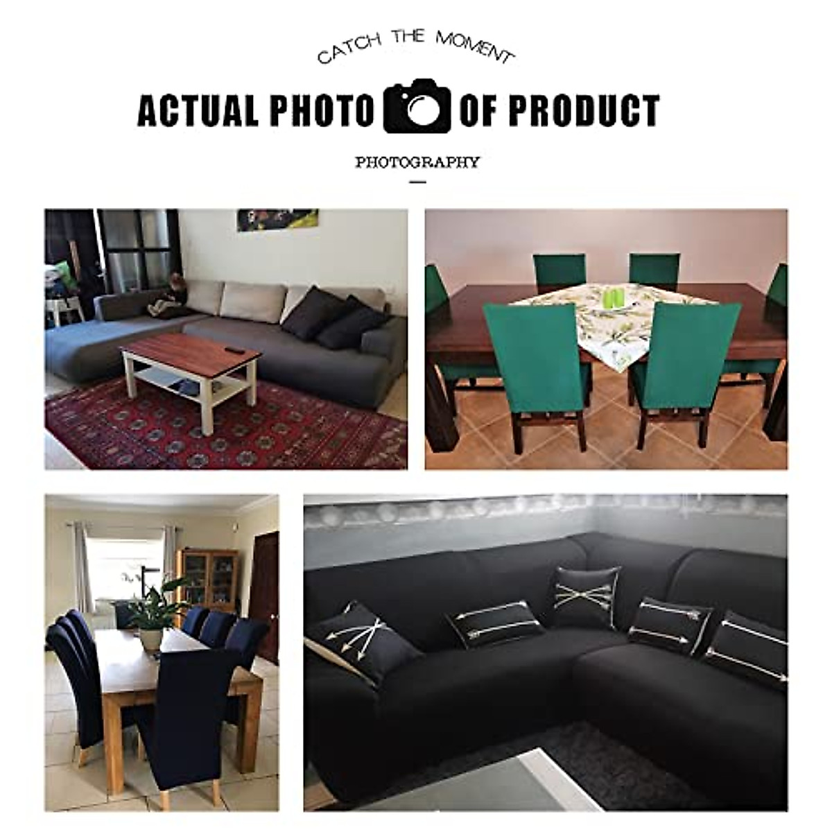 UYIDSNOF L Shape Sofa Covers, Corner Sofa Cover, Stretch Sofa Slipcovers L Shape Spandex Fabric Sectional Sofa Cover for 1/2/3/4 Seater Sofa with 1 Pieces Pillow Case,Blue,4 Seater/Sofa