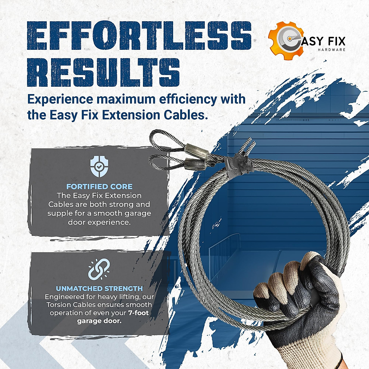 Garage Door Extension Spring Cable Wire -Safety Cable 7 or 8 Feet Garage Door Opener Extension Cable Garage Springs Pair 13' - Garage Door Spring Replace Extension Cable (7 Feet Garage Door)