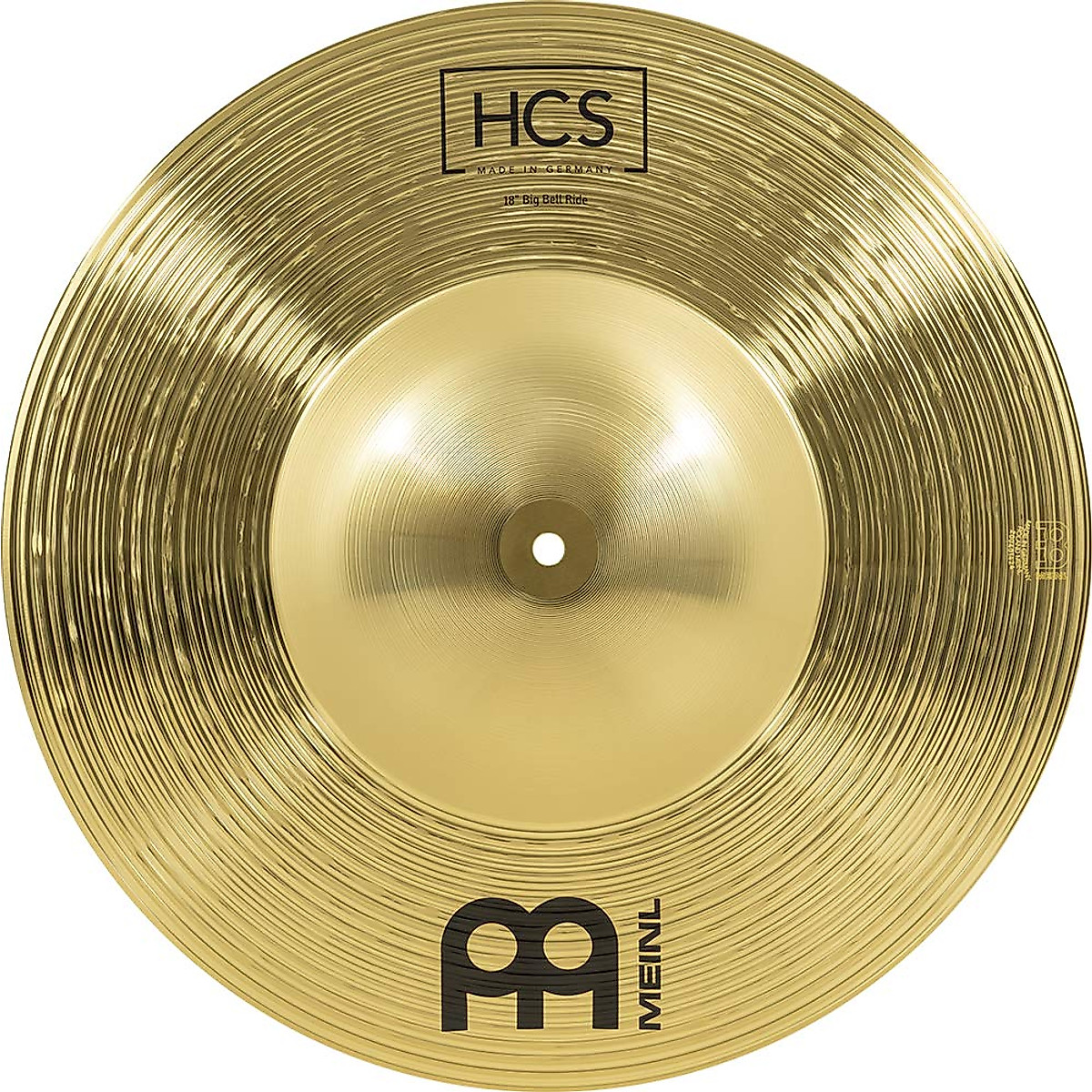 Meinl Cymbals HCS 18” Big Bell Ride Cymbal for Drum Set — Made in Germany — Traditional Finish Brass, 2-Year Warranty (HCS18BBR)