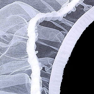 Meolin Bird Cage Skirt Bird Cage Seed Catcher Seeds Guard Parrot Mesh Net Cover Stretchy Shell Skirt Traps,M White,21.25 * 6.69inch