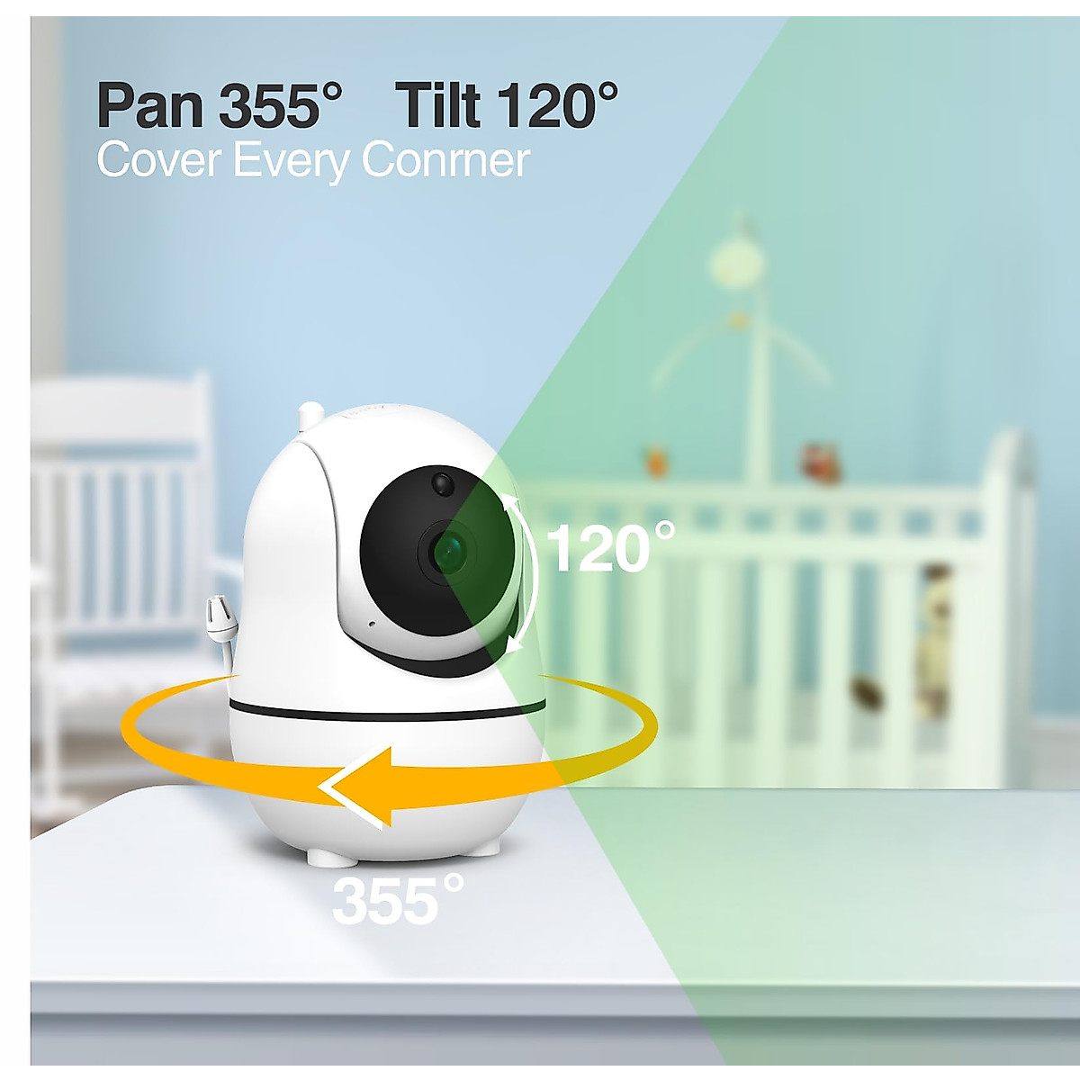 Babystar Baby Monitor, 3.2" Video Baby Monitor with Camera and Audio, Baby Nursery Camera, Two Way Talk, Room Temperature, 7 Lullabies, 960ft Range and Keep Eyes on Babies with Night Vision