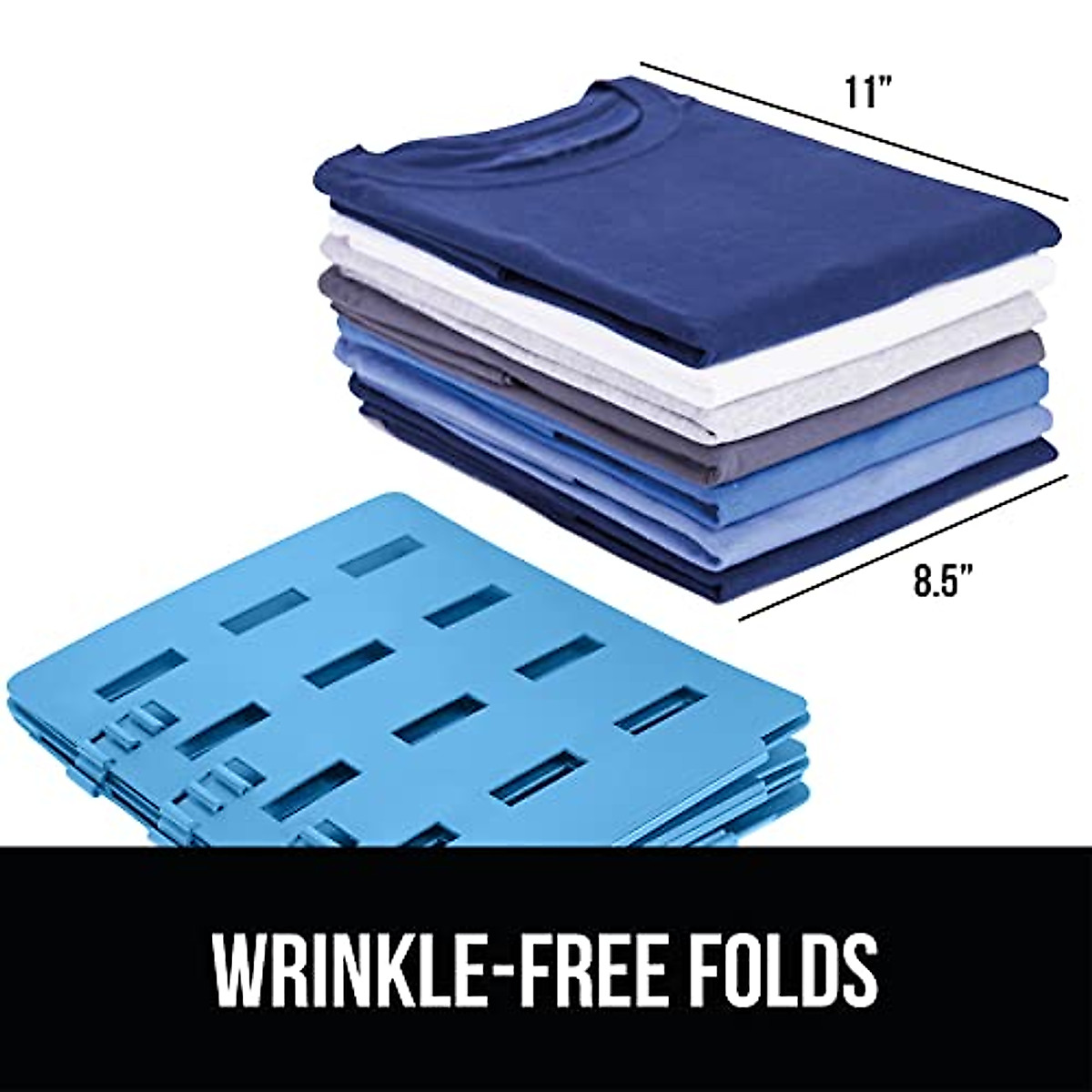 Gorilla Grip Shirt Folding Board, Easy Fast T-Shirt and Clothes Folder, Adult Clothing, Durable Plastic Organizer, Compact for Travel, Laundry Boards, Tshirt Flipfold Tool, Aqua