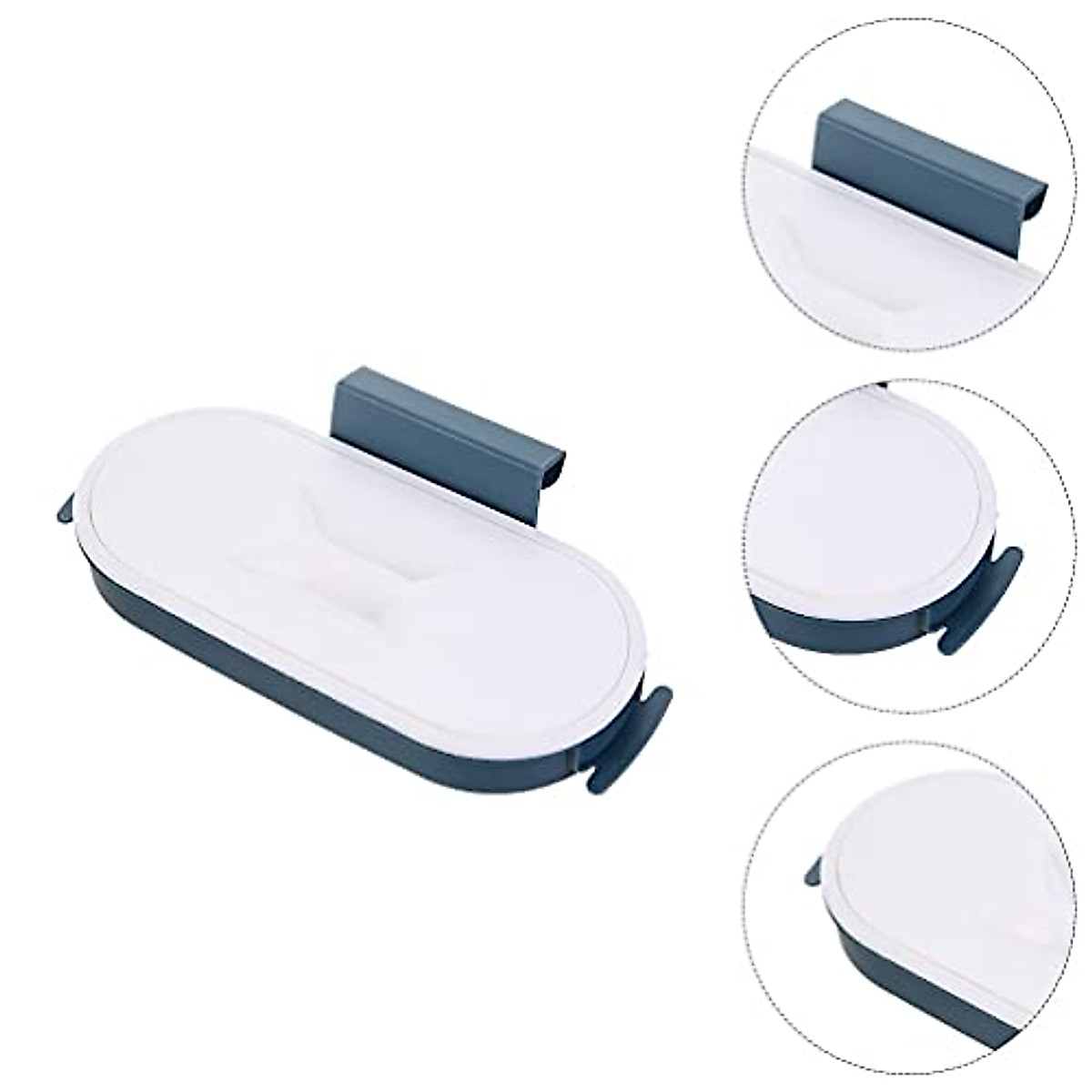 Cabilock Car Trash Bag 2pcs Dark Blue Trash Bag Holders Hanging Garbage Bag Holders Kitchen Trash Bin Racks Hanging Cabinet Door Small Trash Can with Lid for Kitchen Bedroom Dining Room Car Mount