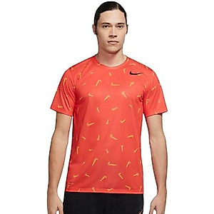 Nike DRI-FIT Printed Training T- Shirt (as1, Alpha, m, Regular, Regular, Red, Medium)