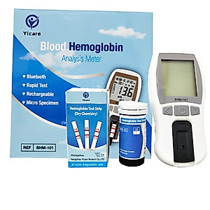 Hemoglobin Meter Hemoglobin Test Meter Hemoglobin Test Kit Hemoglobin Analyzer + 25 Strips