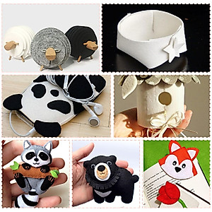 Stiff Felt Sheets, 8"x 12" Felt Sheets for Crafts, 15Pcs White Felt Fabric Sheets Adhesive Felt Sheet 0.1mm Thin Felt Fabric for Halloween Christmas DIY Sewing Projects(White)