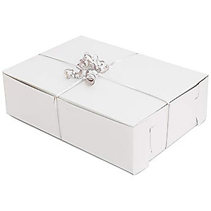 Made in USA Recycled White Kraft Cake Box & Rectangular Cake Boards (Pack of 5 – Front Loading)