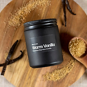 Wax & Wit Black Scented Candles for Men – Warm Vanilla Candle - 9oz, Soy Wax, Cotton Wick, Long Lasting 50 Hour Burn, Aromatherapy for Home - Gifts for Men, Dad, Husband, Boyfriend, Coworker