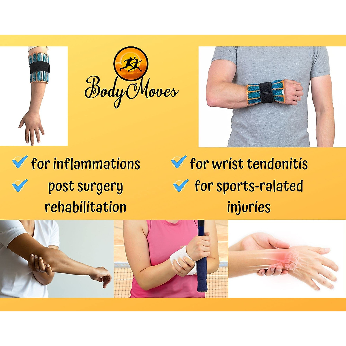 BodyMoves Reusable and adjustable Gel Pack hot and Cold Therapy for trigger mallet broken injuries pain knuckle joint fracture cryotherapy strain sprain fasciitis