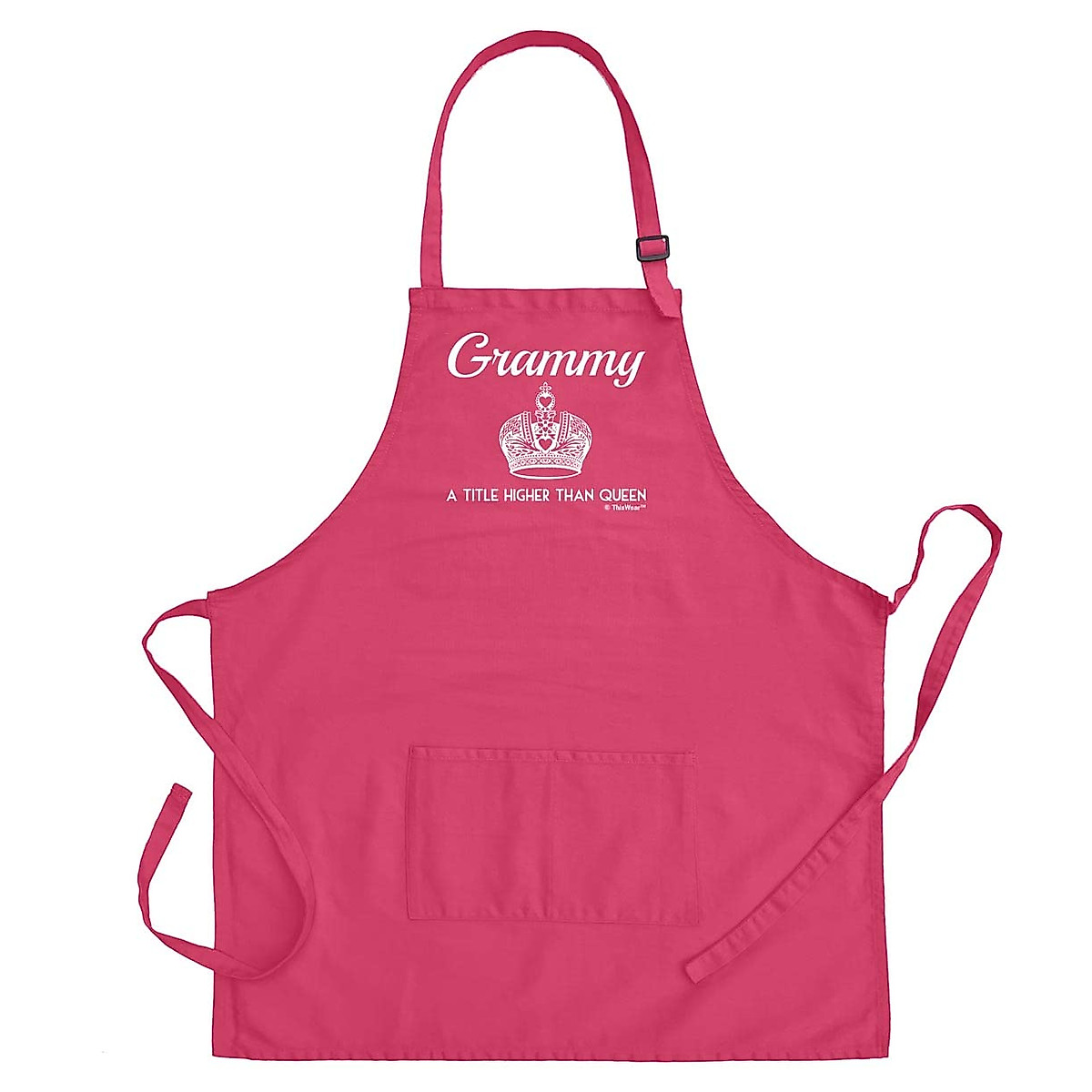 Grammy a Title Higher Than Queen Funny Apron for Kitchen BBQ Barbecue Cooking Baking Crafting Gardening Two Pocket Apron for Grandma or Mom Heliconia