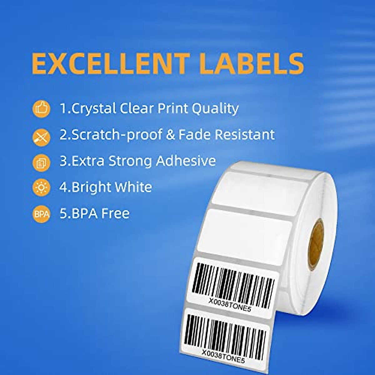AKOGIRSE 3" x 2" Address FBA UPC Barcode Direct Thermal Labels, 12 Rolls/8400 Labels, Multipurpose Perforated Label, Ultra Strong Adhesive, Compatible with Zebra, Munbyn & Rollo Desktop Printers