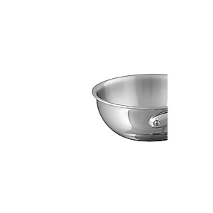 Mauviel M'Cook 5-Ply Polished Stainless Steel Splayed Curved Saute Pan With Cast Stainless Steel Handle, 1.1-qt, Made In France