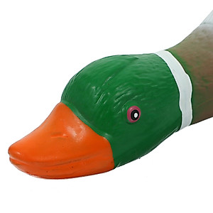 POPETPOP Dog Squeak Toy, Latex Duck Puppy Chew Toy Dog Teething Cleaning Toy Cute Dog Biting Toy Pet Mallard Duck Toy Interactive Plaything for Small Medium Dogs
