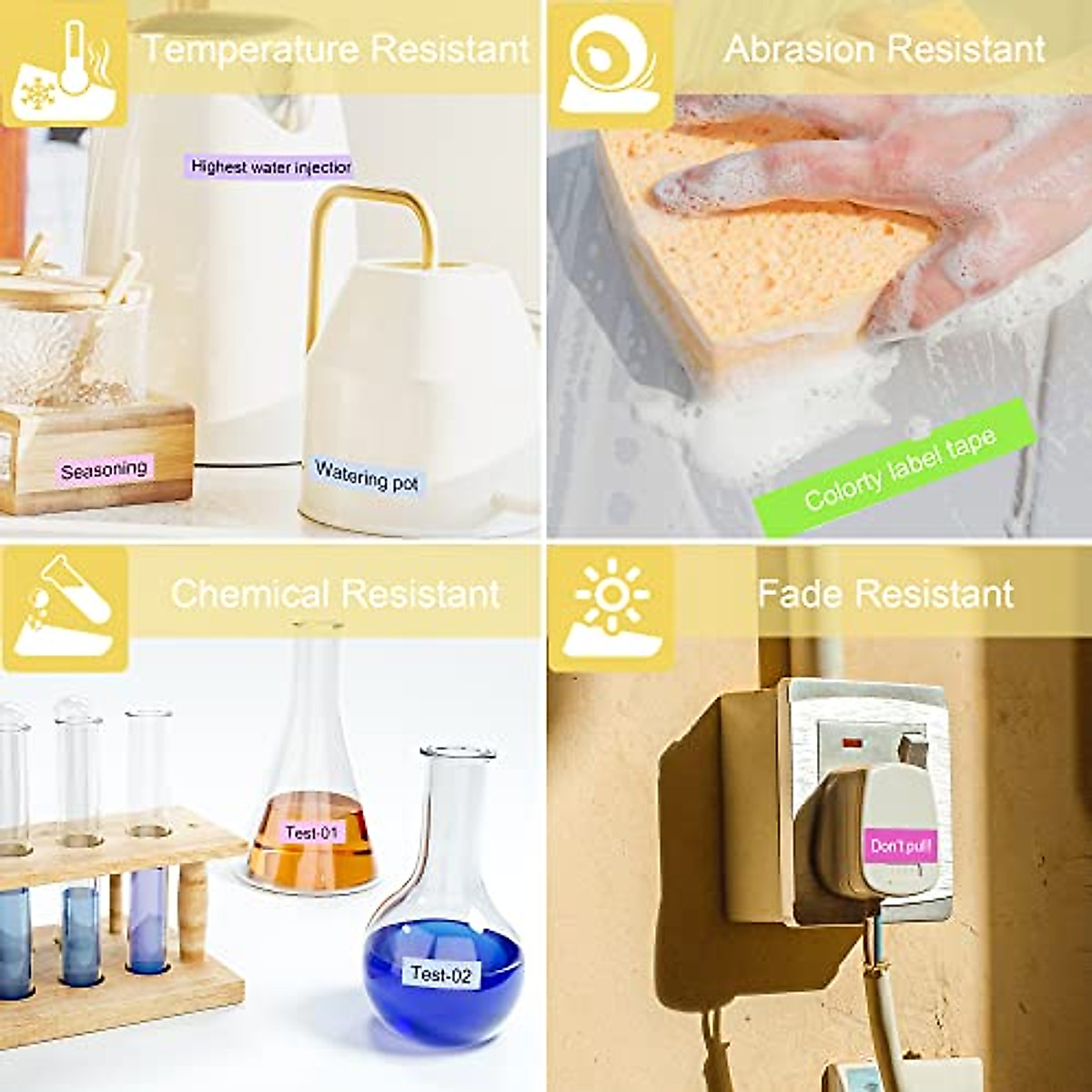 Replacement for Brother P-Touch Label Maker Tape TZe 12mm 0.47 Inch Laminated TZ Colored Tape Compatible with Brother P Touch Label Maker PT-D210 PT-H110 PT-1880 PT-D400, 1/2" x 26.2', 5 Pack