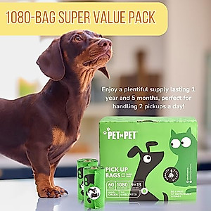 Pet N Pet Dog Poop Bag, Dog Poop Bags Rolls, Dog Bags, Doggie Poop Bags, 38% Plant Based & 62% PE Dog Waste Bags, Extra Thick Doggy Poop Bags, Cat Poop Bags, Dog Bag, Pet Waste Bags, Doggie Bags