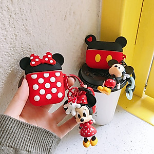 for AirPods Case,Cute Cartoon Headphones Cases for Apple AirPods Protective Shockproof Cover for Apple Airpods 1 & AirPods 2,Red