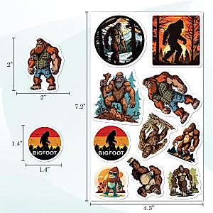 Pack 50 Pcs Bigfoot Stickers for Water Bottles Waterproof Laptop Luggage Computer Skateboard Phone Scrapbooking Teens Adults Cool Funny Aesthetic Sticker Packs Small Vinyl Decals