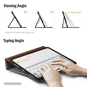 Antbox Case for iPad Pro 12.9'' 6th Generation (2022) 5th/4th Generation (2021/2020), Built-in Pencil Holder Auto Sleep/Wake Function PU Leather Smart Cover (Brown)
