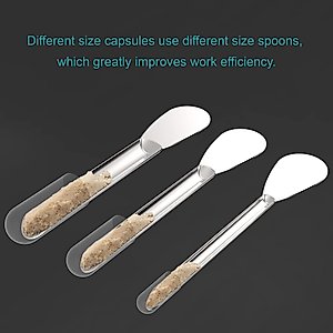 Capsule Filling Machine Kit for Pill Filler - Micro lab Spoons Spatula Tool for Gel Capsules Empty Quickly Fill Tray All Sizes # 000 00 0 1 2 3 4 5