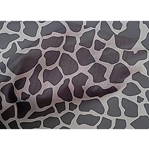 oneOone Cotton Poplin Gray Fabric Giraffe Animal Skin Quilting Supplies Print Sewing Fabric by The Yard 42 Inch Wide